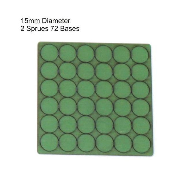 4GROUND - Green primed bases 15mm (72) - PBG-15D – Aster Wargame